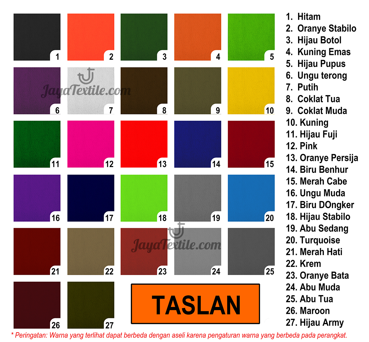 TASLAN PU - Jayatex Web Store